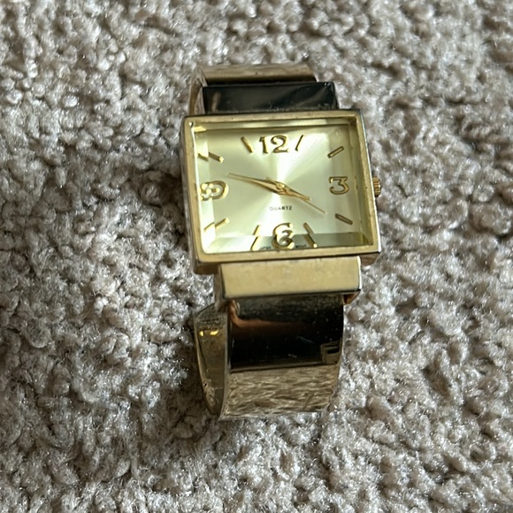 Vintage | Accessories | Womens Vintage Gold Tone Rectangular Bangle ...